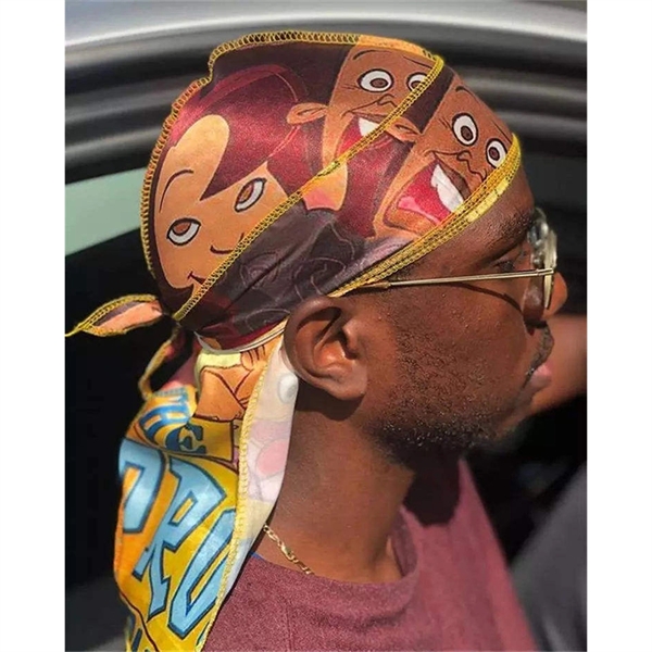 Custom Silky Durag Long Tail Satin 360 Wave - Mele Printing - Mele Printing
