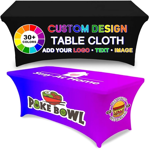4 ft Full Color Throws Stretch FItted Table Covers | Plum Grove