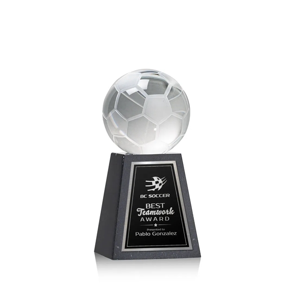 Soccer Ball Award on Tall Marble Base | Plum Grove