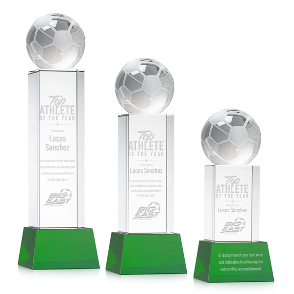 Soccer Ball Award on Belcroft Base - Green | Plum Grove