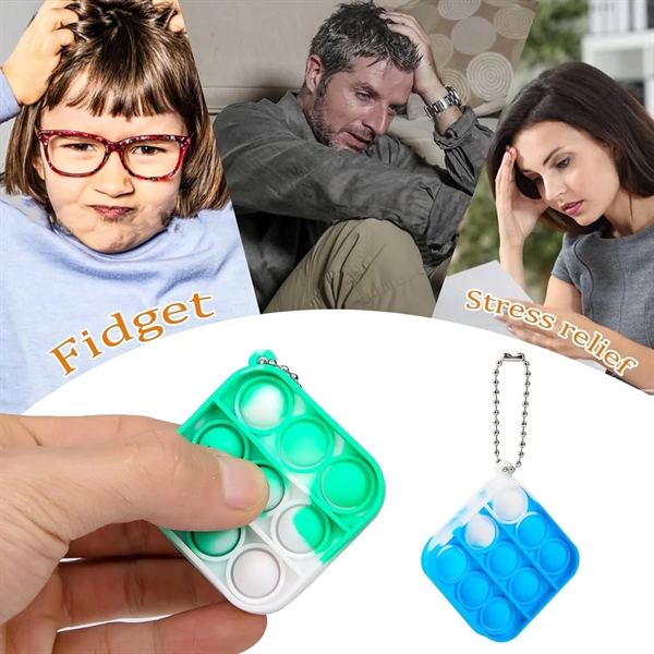 Mini Square Bubble Fidget Keychain | Plum Grove