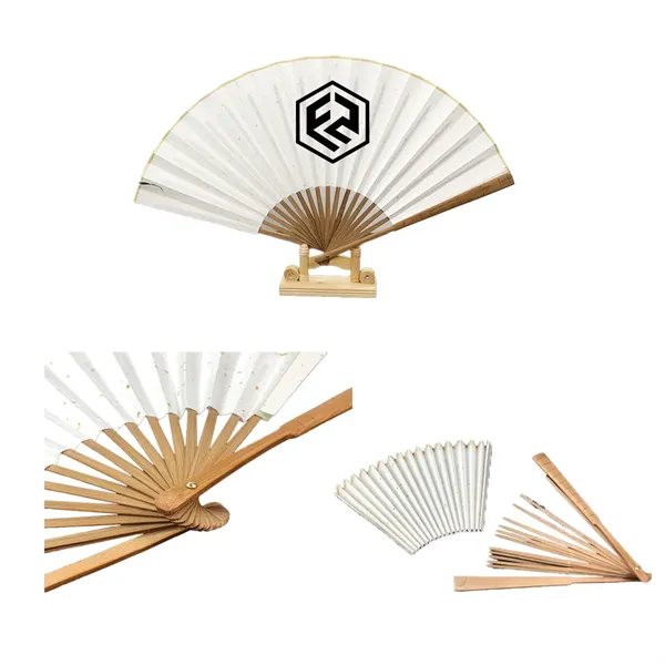 Bamboo Double-sided Blank Folding Fan | Plum Grove