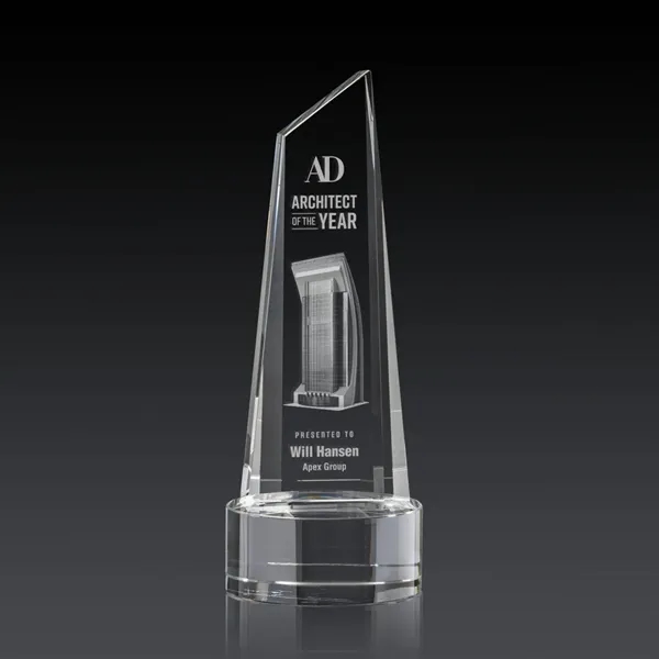 Akron Tower 3D Award on Base - Clear | Plum Grove