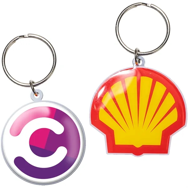 Custom Die Cast Keychain w/Offset Print & Epoxy Dome | Plum Grove