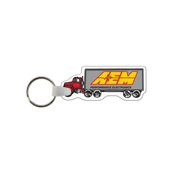 Tractor Trailer Shaped USA Made Vinyl Keychain | Plum Grove