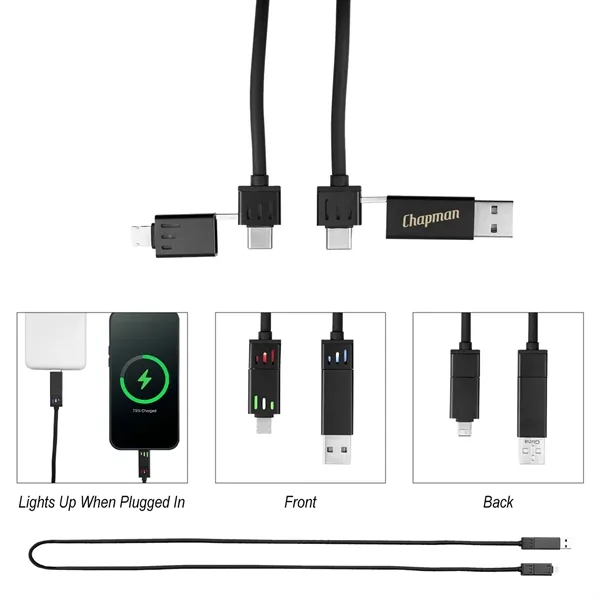 3' 100W Light-Up Quick Charge Cable | Plum Grove
