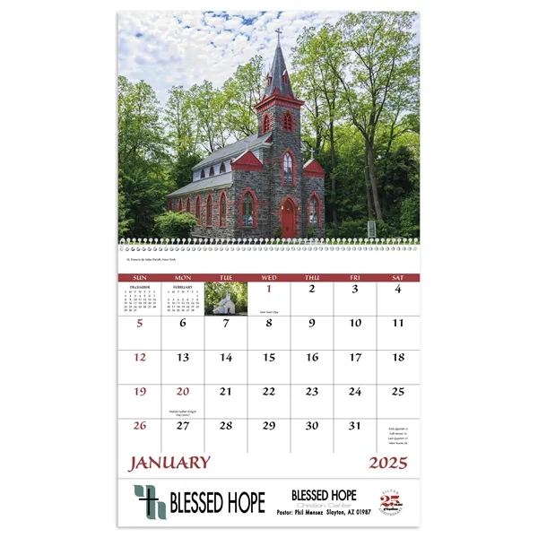 Good Value™ Scenic Churches - Spiral Calendar | Plum Grove